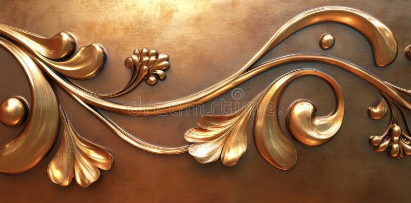 Lustrous Natural Metallic Gold Abstract Geometric Visual Foundation ...