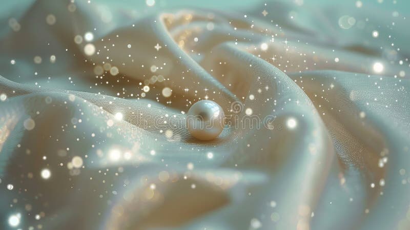 A Lustrous Pearl on Elegant Satin, Surrounded by a Magical Aura of ...