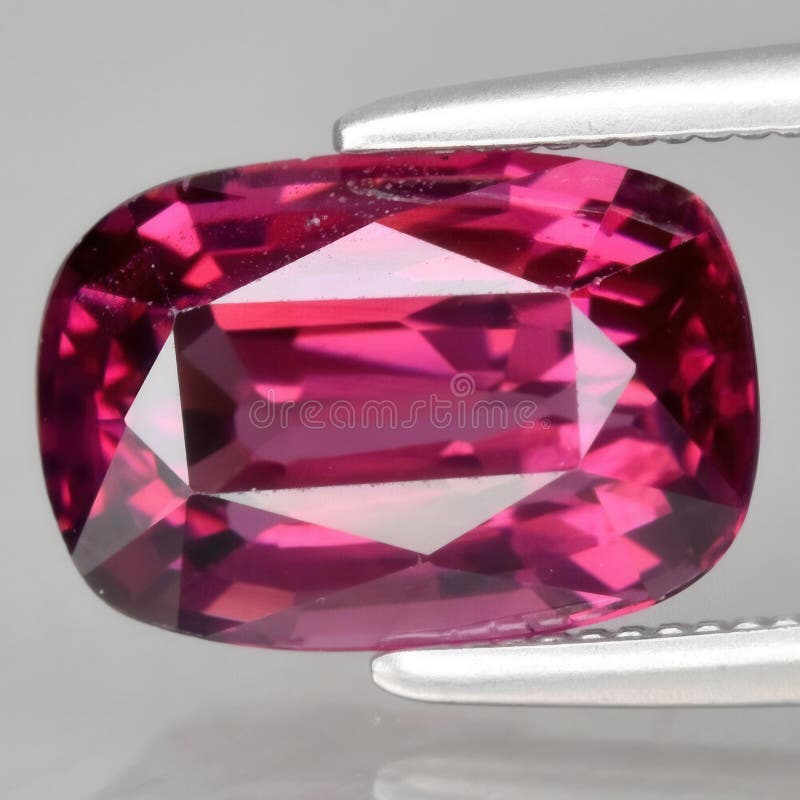 Lustrous Raspberry Red Ruby Gemstone Showcased with Precision in Studio ...