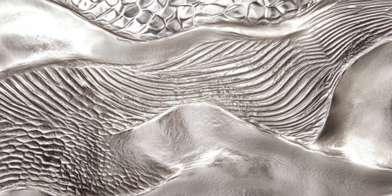 Lustrous Silver Surface with Polished Curves and Light-catching Details ...