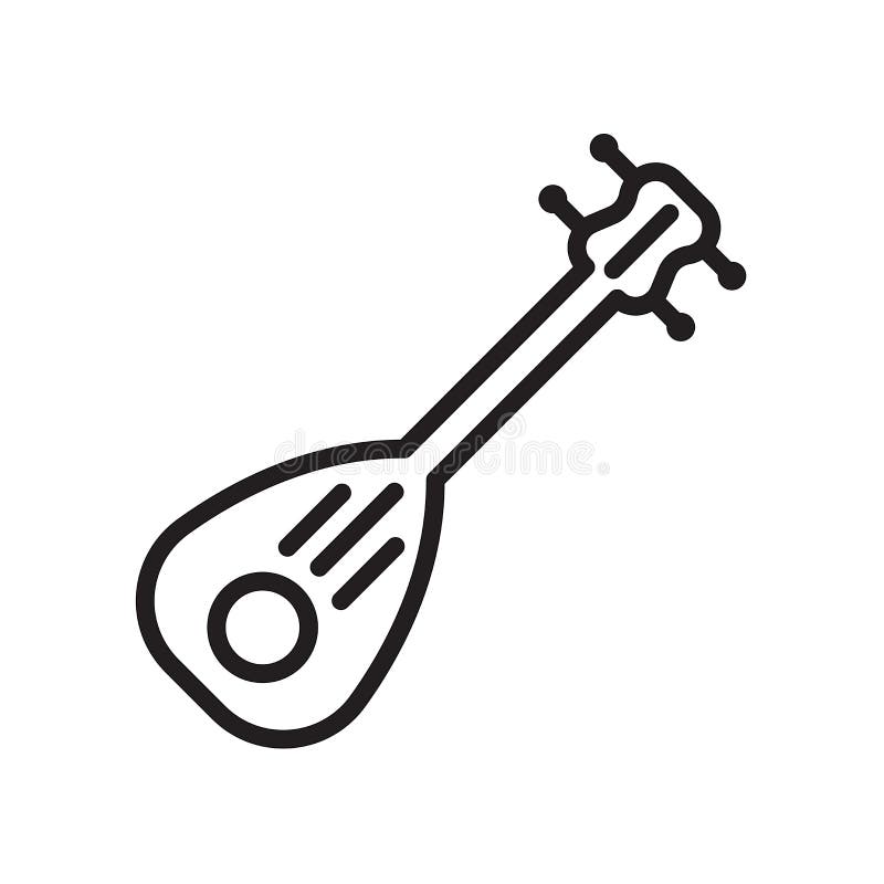 Black And White Lute Silhouette. Stock Vector - Illustration of ...