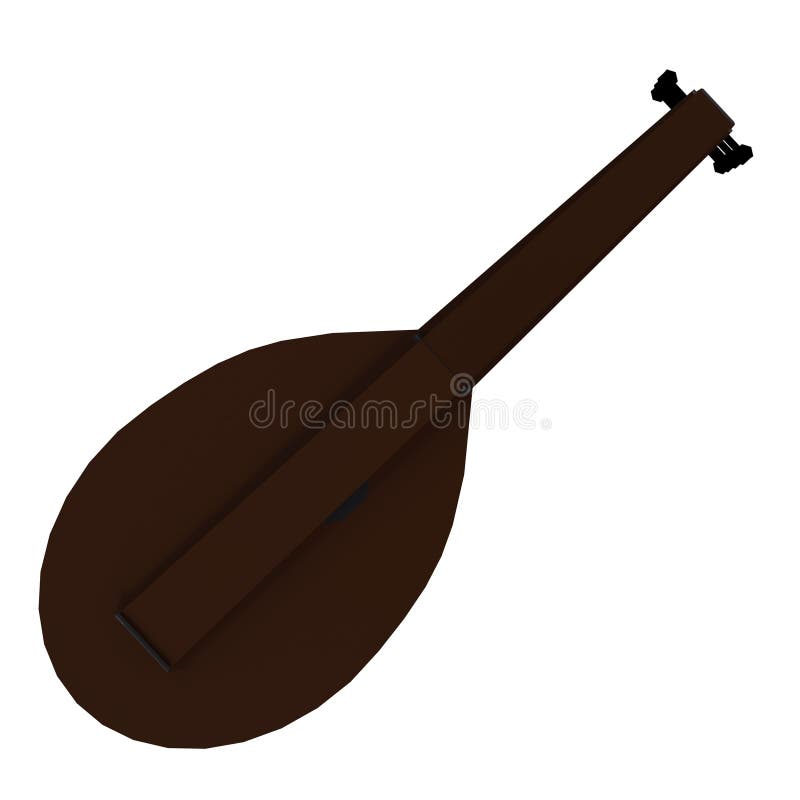 Lute Isolated on White Background Stock Illustration - Illustration of ...