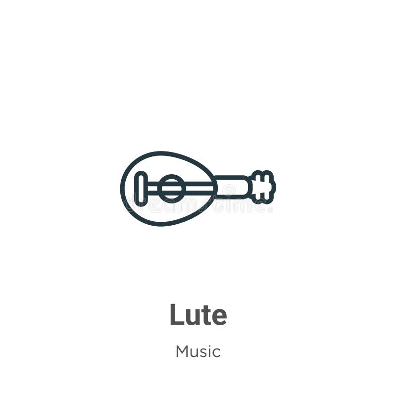 Lute Outline Icon. Isolated Line Vector Illustration from Music ...