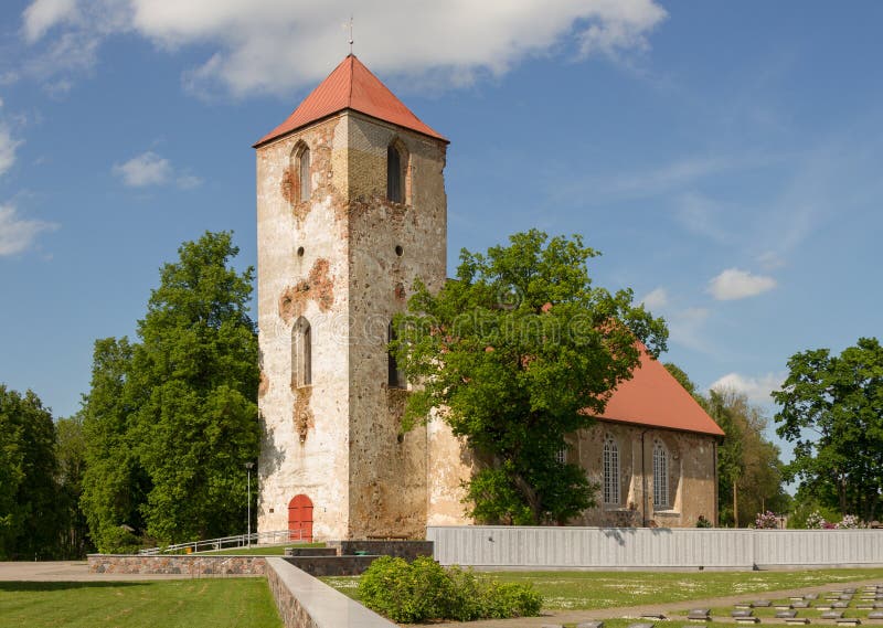 Lutheran Church in Lestene. Stock Photo - Image of lutheran, town: 72747532
