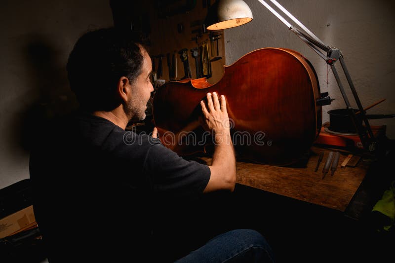 Luthier Working with a Cello Stock Photo - Image of baroque, expertise ...
