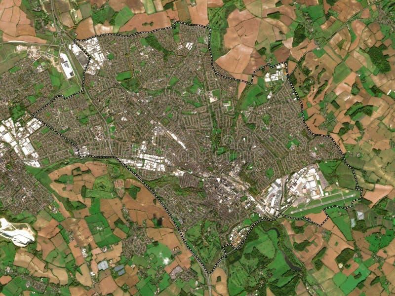 Luton, England - Great Britain. Low-res Satellite. No Legend Stock ...
