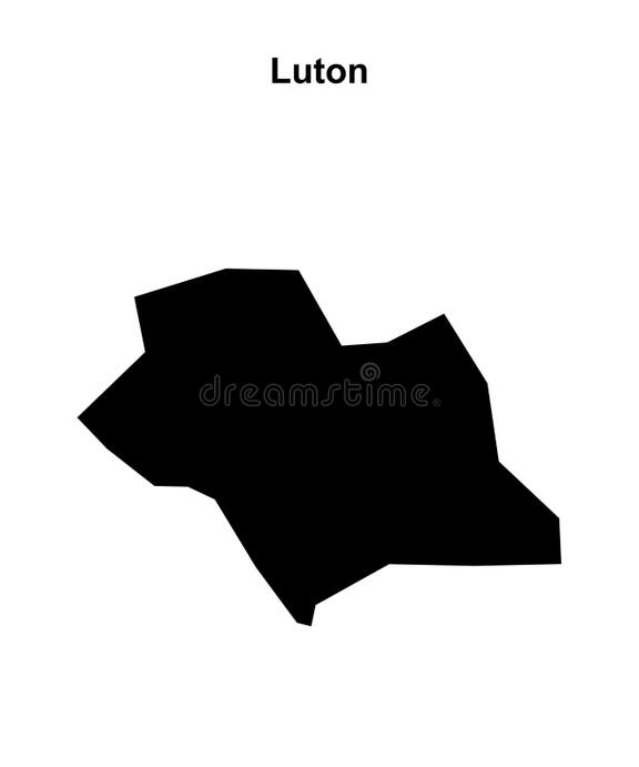 Luton outline map stock vector. Illustration of united - 360362814