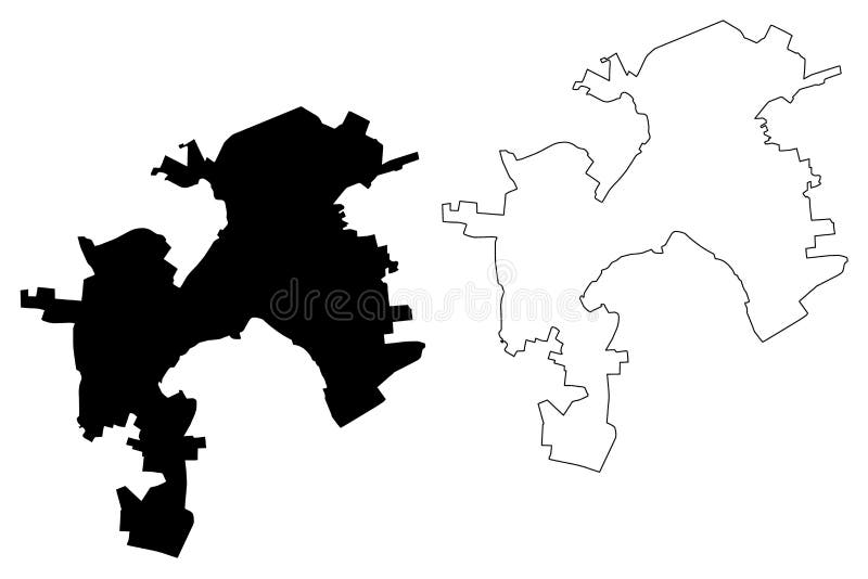 Lutsk City Ukraine, Volyn Oblast Map Vector Illustration, Scribble ...