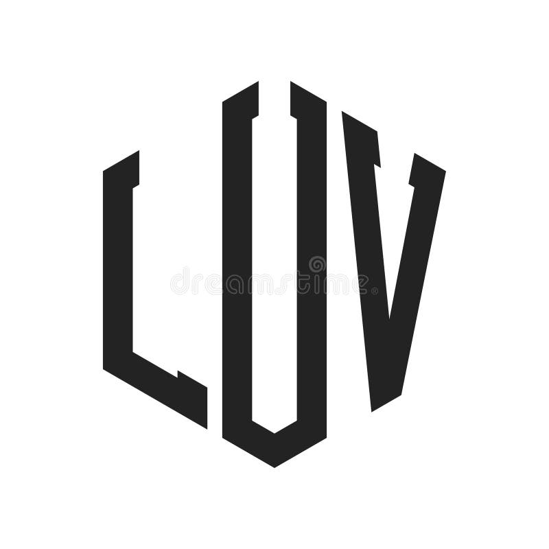LUV Logo Design. Initial Letter LUV Monogram Logo Using Hexagon Shape ...