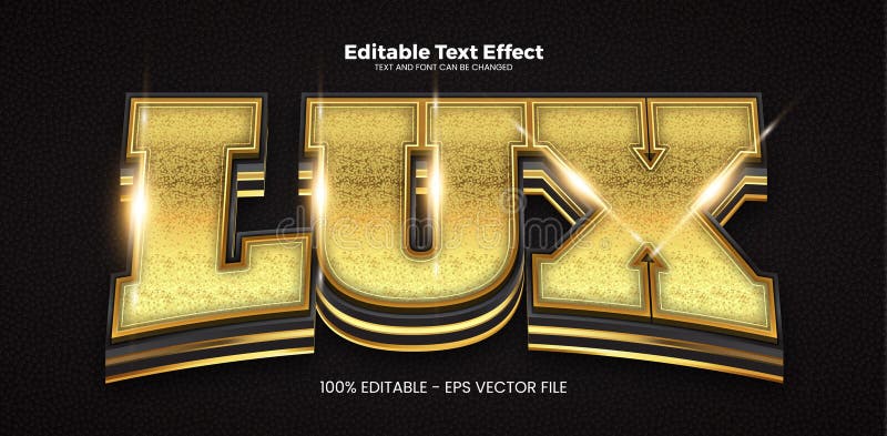 Lux Editable Text Effect in Modern Trend Style Stock Vector ...