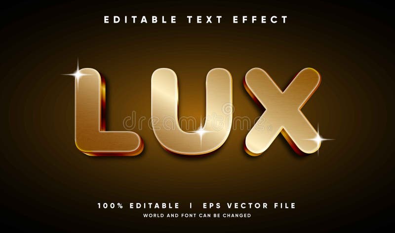 Lux Vector Text Effect with Modern Style Stock Vector - Illustration of logo, font: 398020650