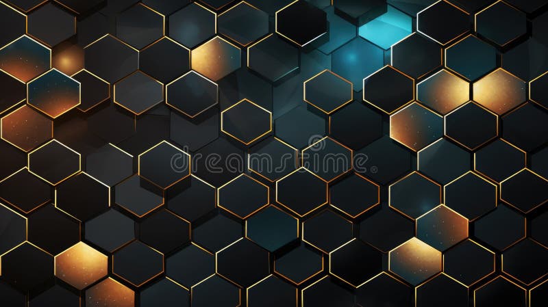 Luxe Gemstone Hexagonal Grid with Radiant Light for Abstract Background ...