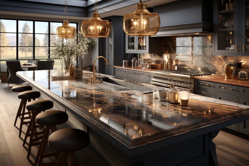 Luxe Kitchen Design Featuring a Bright Elegance and a Beautiful Marble ...