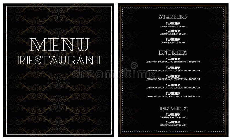 Luxe Restaurant Menu Design Illustration de Vecteur - Illustration du ...
