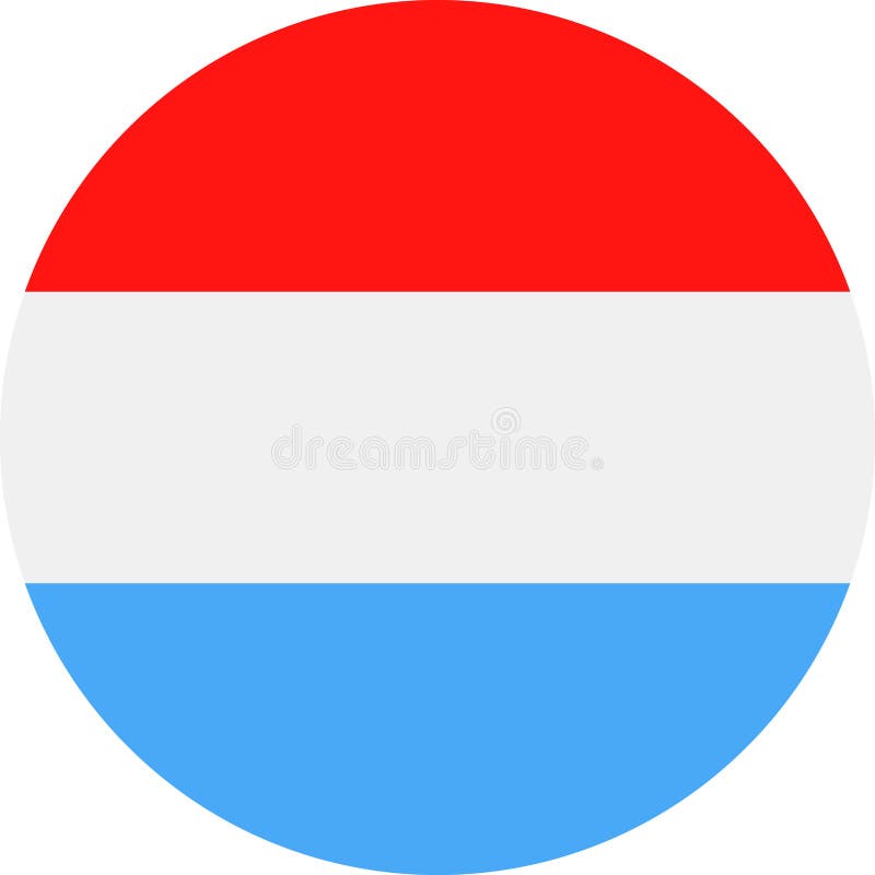 Luxembourg Flag Vector Round Flat Icon Stock Illustration ...