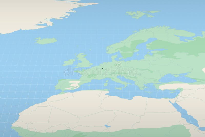 Luxembourg Highlighted on a Detailed Map, Geographic Location of ...