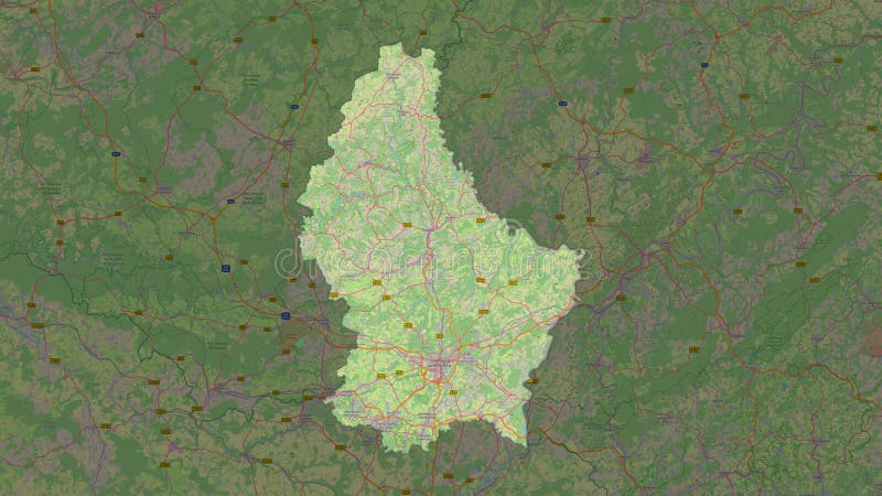 Luxembourg Highlighted. Topo German Stock Illustration - Illustration ...