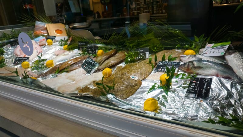 Luxembourg - January 01, 2022: Selling Fresh Fish at the Store at ...