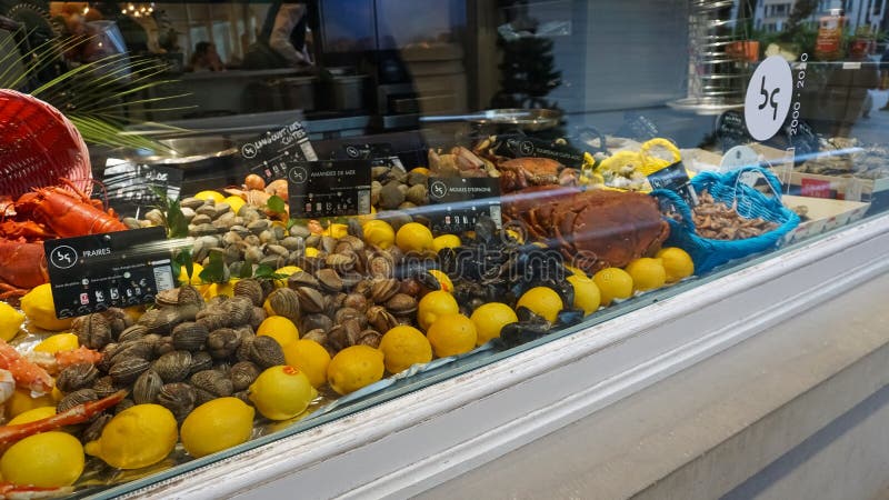 Luxembourg - January 01, 2022: Selling Fresh Fish at the Store at ...