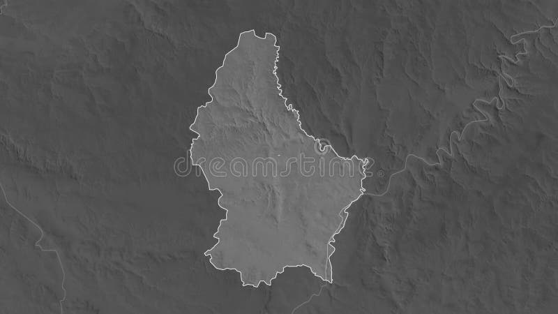 Luxembourg Map - Solid. Regions. Grayscale. Labels Stock Footage ...