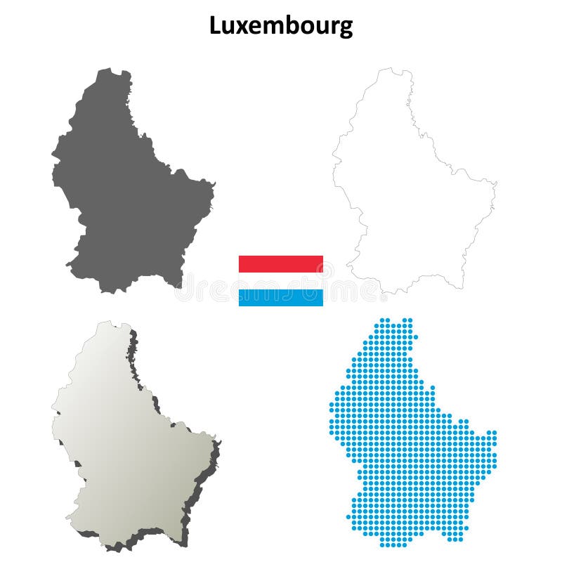 Luxembourg outline map set stock vector. Illustration of country - 97221202