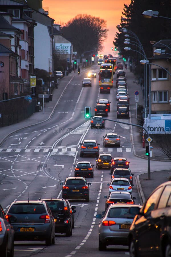 Luxemburg Cars Goes on Street Near Building of the Germany Ambassy in ...