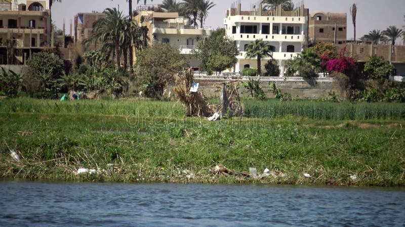 LUXOR, EGYPT - APRIL 5, 2019: Tview of the Shore from a Boat on the ...
