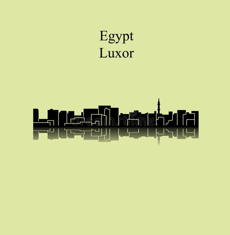 Luxor, Egypt City Silhouette Stock Vector - Illustration of exterior ...