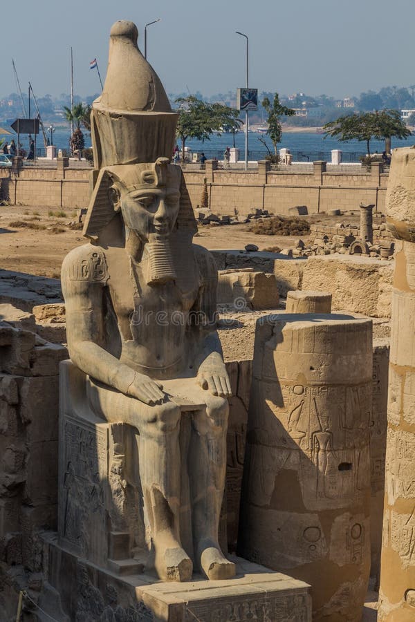 LUXOR, EGYPT - FEB 20, 2019: Statue of Ramses II, Part of the Luxor ...