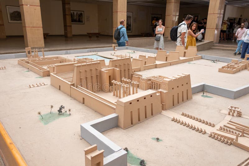 The Layout of the Temple Karnak in Luxor, Egypt. View of a Model of ...