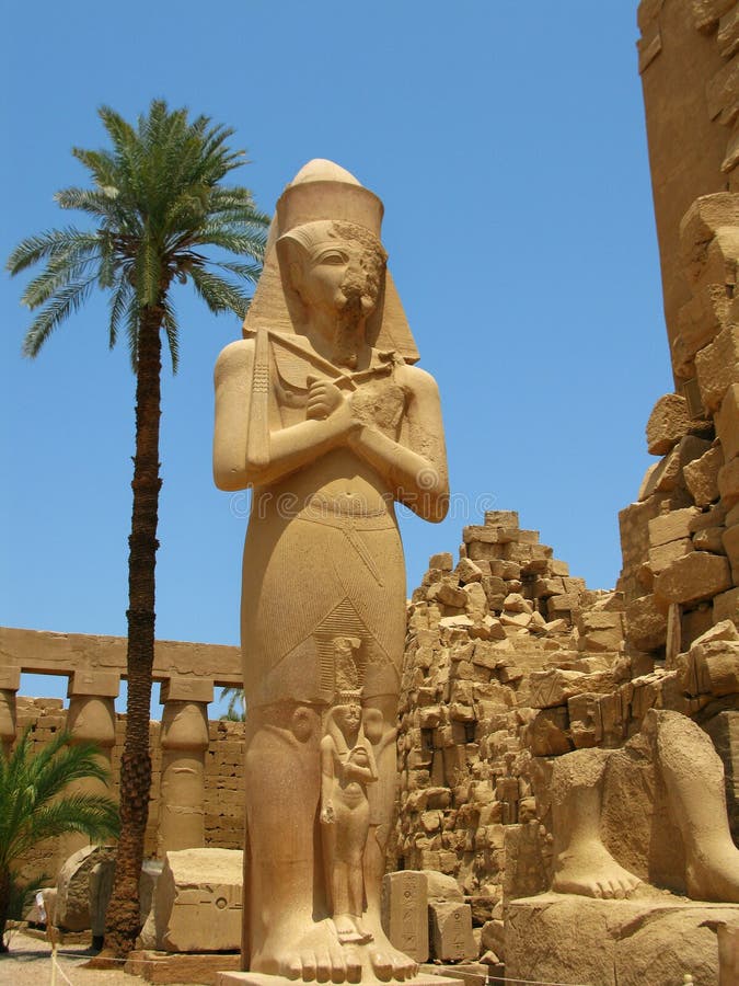 Luxor: Giant Statue of Ramses II in Karnak Temple Stock Image - Image ...