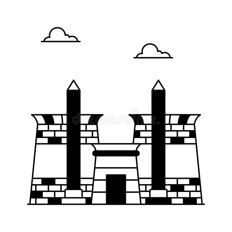 Luxor Temple stock vector. Illustration of theban, architecture - 331463235