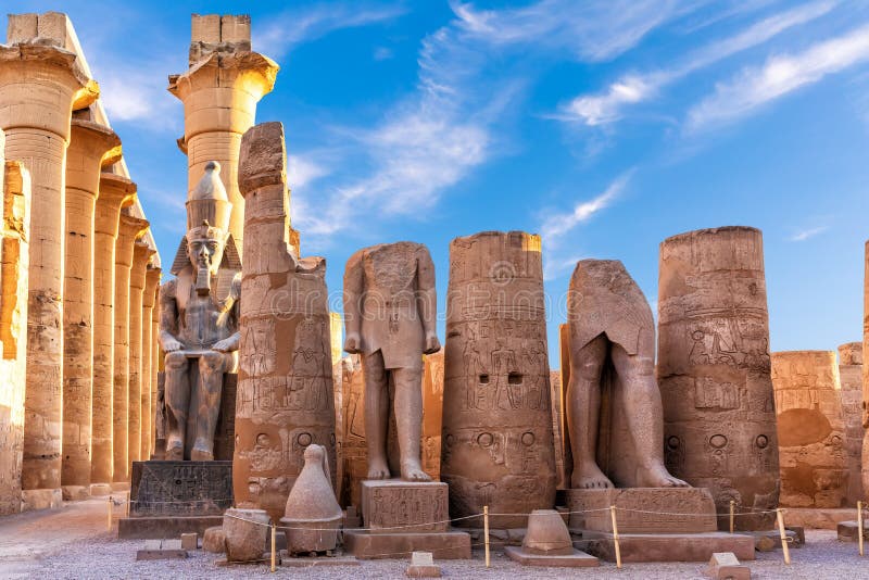 Luxor Temple, First Pylon Ruins and the Statues of Ramses II, Egypt ...