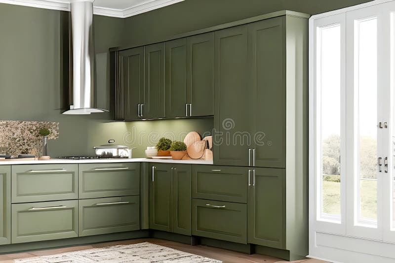 Luxuary Creative Kitchen Idea, Wall Paint Color Orion Olive Stock ...
