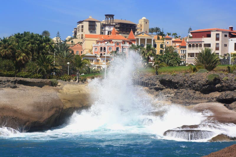 Luxuary hotel near ocean stock image. Image of crash - 14823469