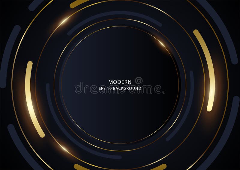 Luxurious Abstract Circle Background with Golden Lines Stock Vector ...
