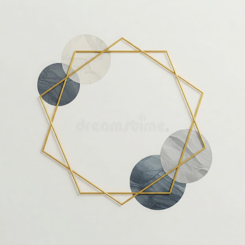 Chic Metallic Hexagon Frame Stock Illustration - Illustration of marble ...