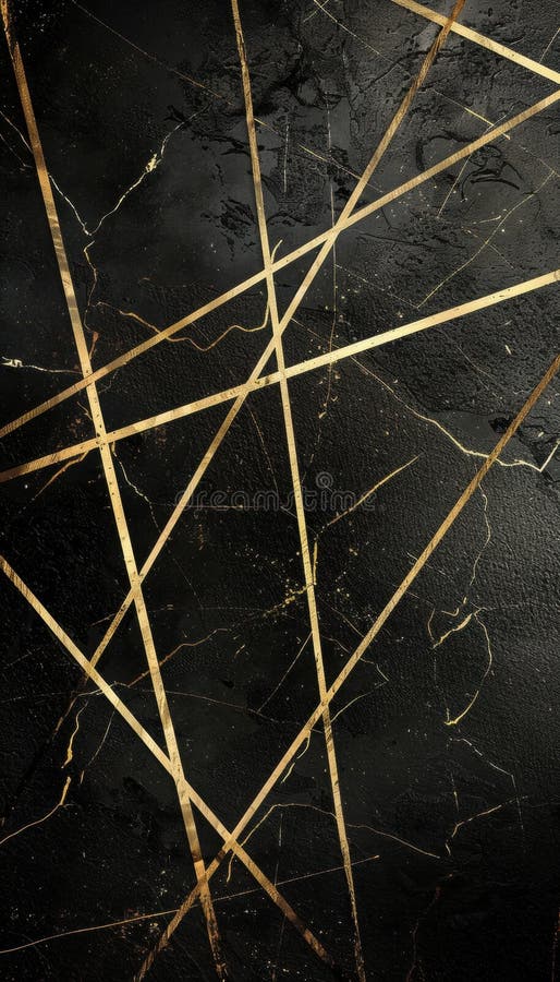 Luxurious Abstract Geometric Design with Gold Lines on Charcoal ...