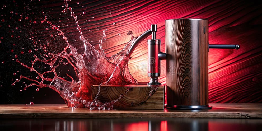 A Luxurious Abstract Geometric Pump Design Ruby Red Oak Grain and ...