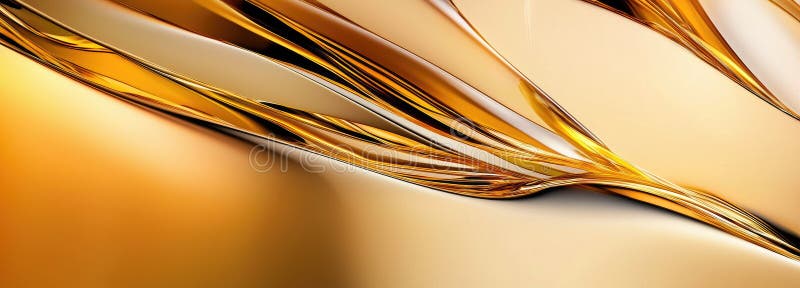 Abstract Golden Foil Texture with Smooth and Shiny Waves Stock Photo ...