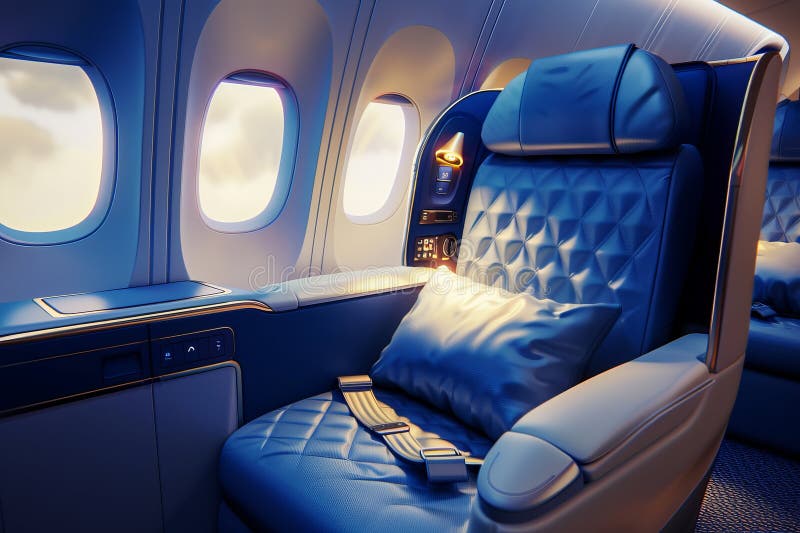 Luxurious Airplane First-class Seat, Comfortable and Elegant. Cozy ...