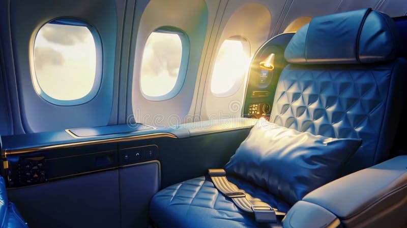 Luxurious Airplane First-class Seat, Comfortable and Elegant. Cozy ...
