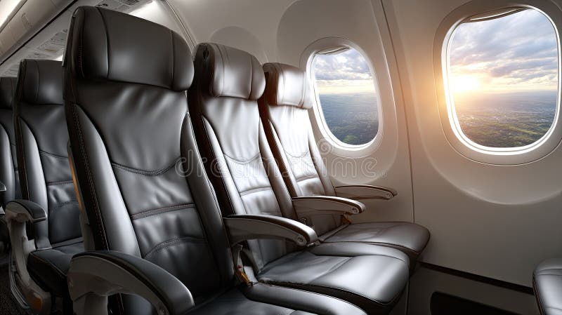 Luxurious Airplane Seating Provides Breathtaking Views of a Sunset ...