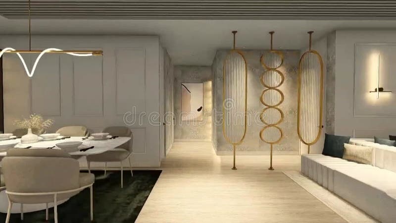 Luxurious Apartment Interior Design 3d Visualization. Modern ...