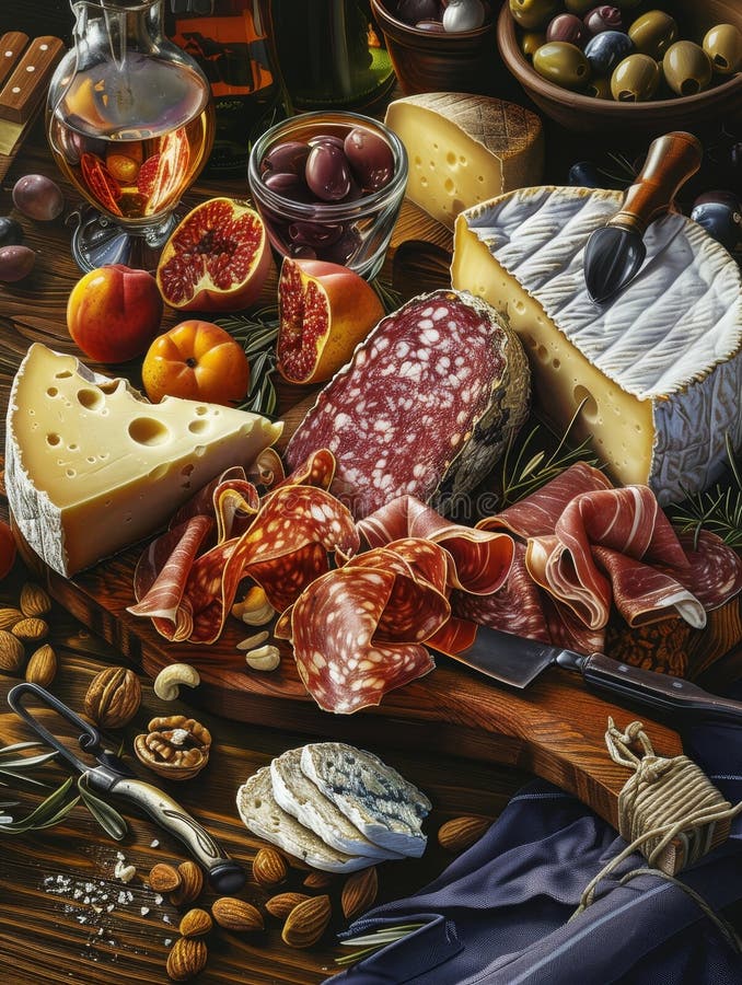 A Luxurious Array of Gourmet Cheeses, Cured Meats, and Fresh Fruit ...