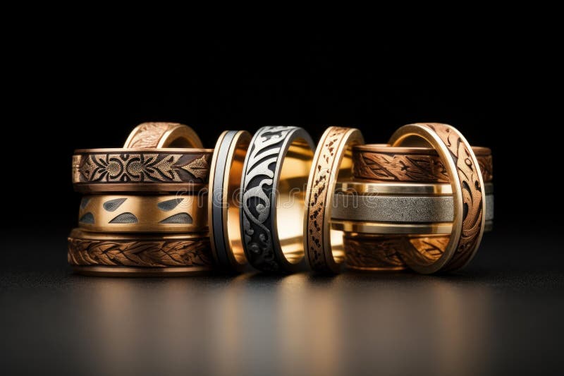Luxurious Assortment of Wedding Bands Stock Image - Image of ...