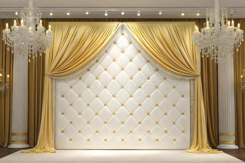 Luxurious Backdrop for a Special Event, Backdrop Should Feature a Large, White Fabric Panel with ...