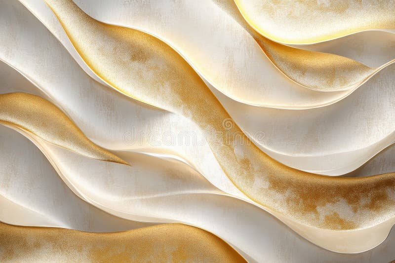 A Luxurious Background in Gold and Ivory, Featuring Elegant Curved ...