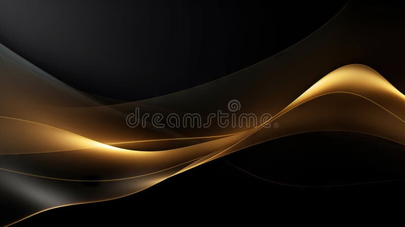 Luxurious Background with Wavy Gold Line Elements AI Generated Stock ...