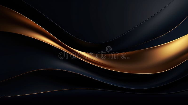 Luxurious Background with Wavy Gold Line Elements AI Generated Stock ...